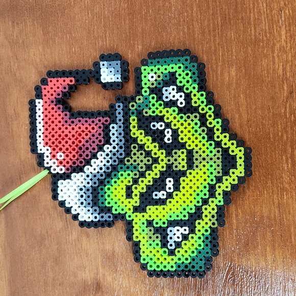 Hand Crafted | Holiday | Grinch Pixel Art Christmas Ornament | Poshmark
